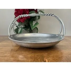 buenilum | Accents | Vintage Buenilum Hammered Aluminum Basket Mcm Bowl ...